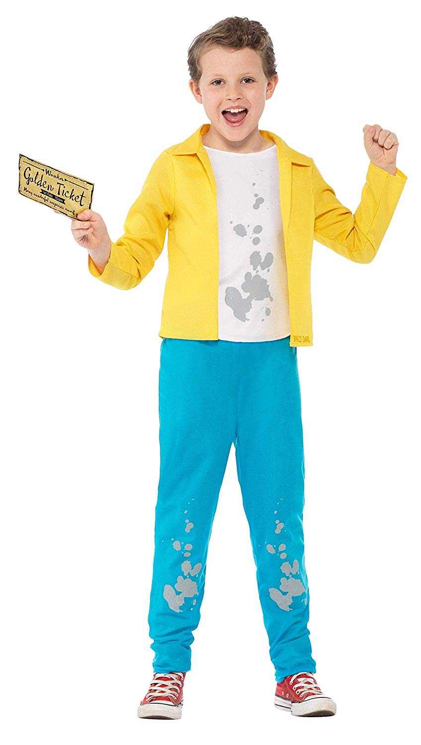 Smiffys Officially Licensed Roald Dahl Charlie Bucket Costume, Yellow ...