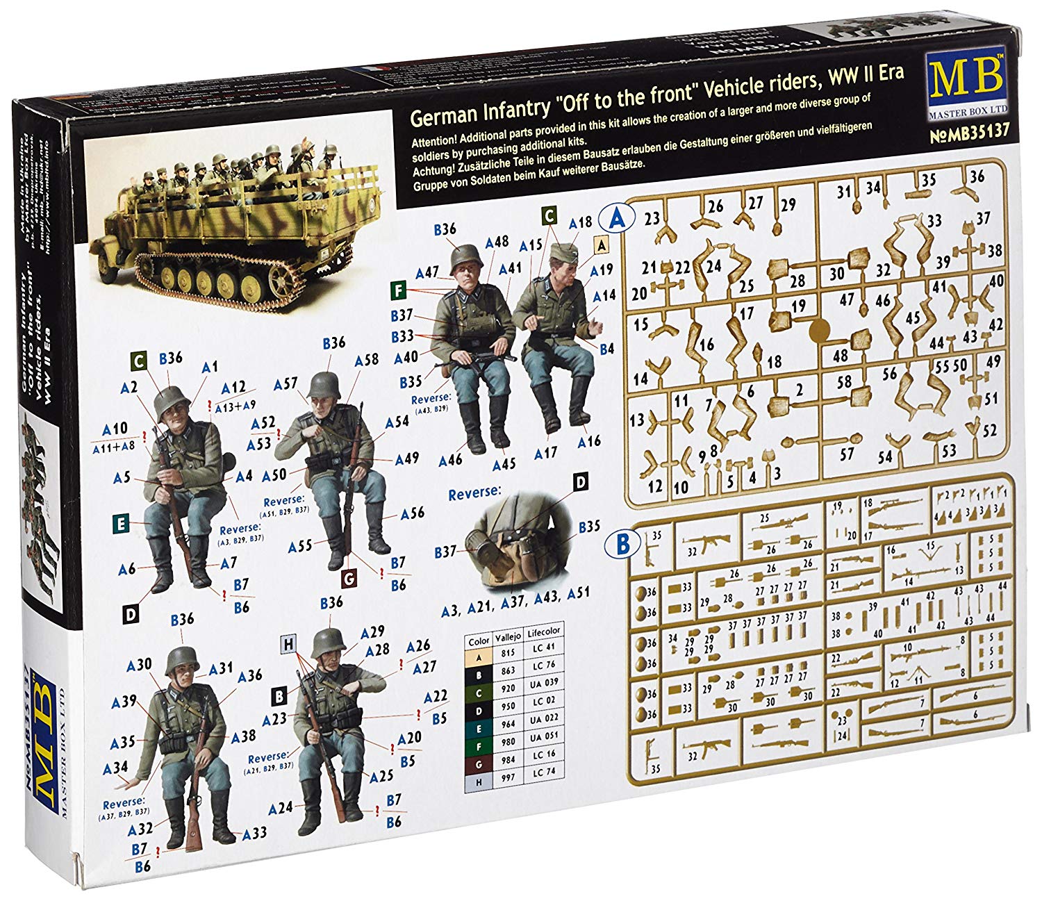Masterbox 1:35 Scale German Infantry ‘Off to the Front’ Vehicle Riders ...