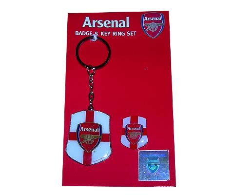 Arsenal Unisex’s Keyring and Badge, White, One Size – TopToy